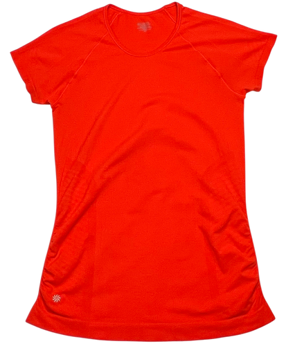 Athleta Top Womens (M) Orange Speedlight Seamless Workout Tee Stretch ...