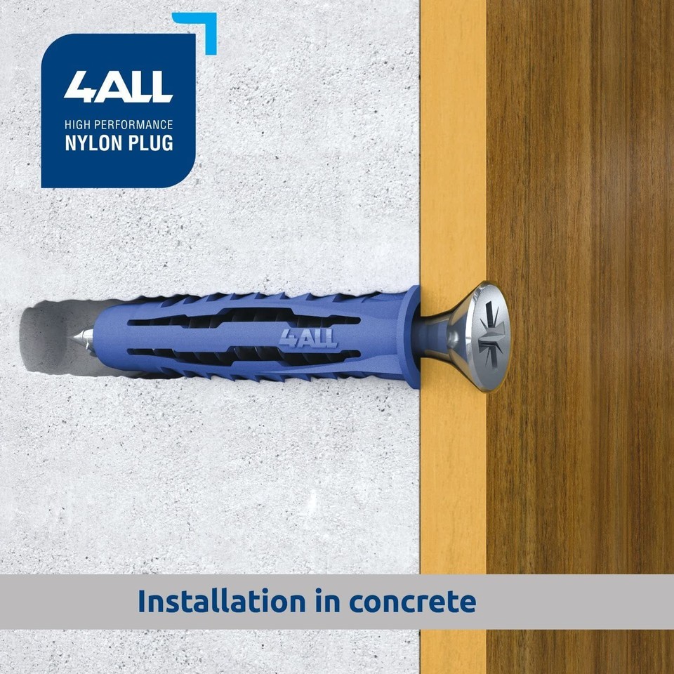 Rawlplug Rawl 4All Wall Fixings Plugs With Screws - Concrete Brickwork ...