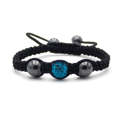 DESTOCKAGE LOT DE 19 Shamballa bleu turquoise foncé 1 Perle 85 strass ...