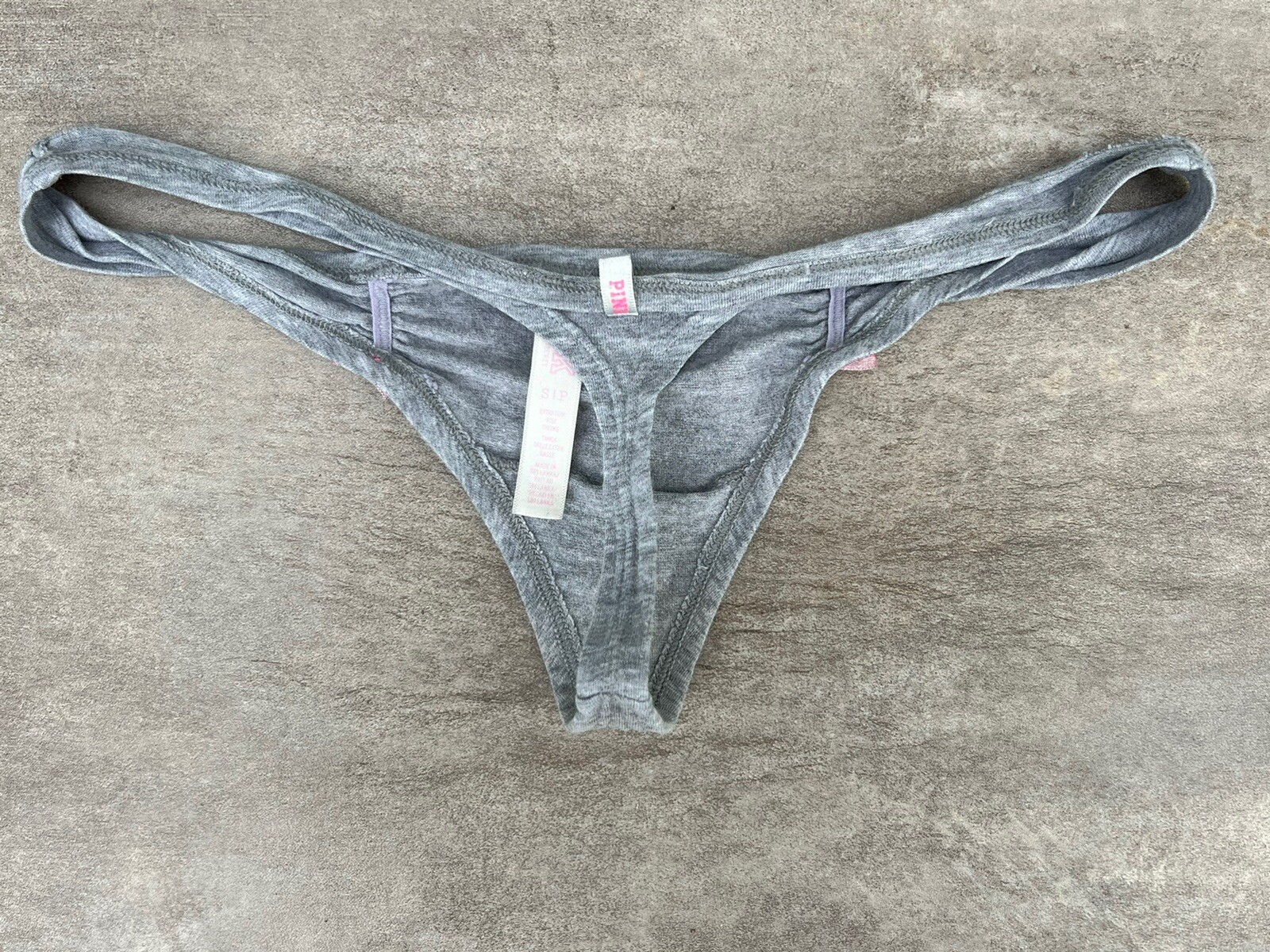 Victorias Secret Cute Pink Vintage Thong Panty Medium Gem