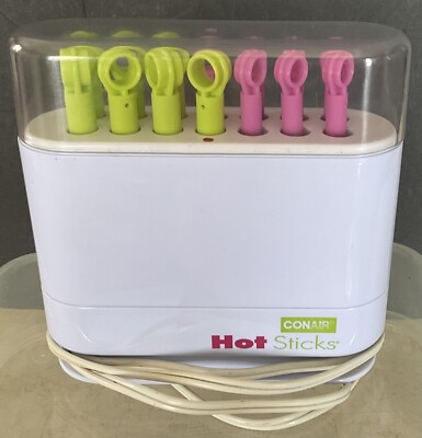 Vintage Conair Hot Sticks Hair Setter Rollers 14 Flexible Rubber Pink ...