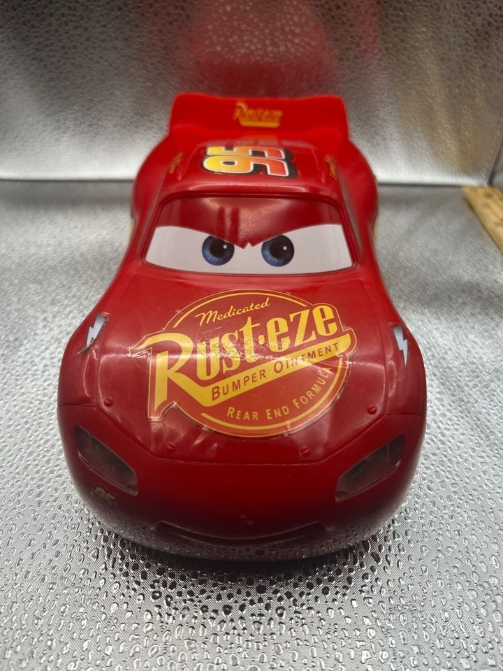 Disney Pixar Lightning McQueen "Rust-Eze" Red Toy Car 95 With Light-Up ...