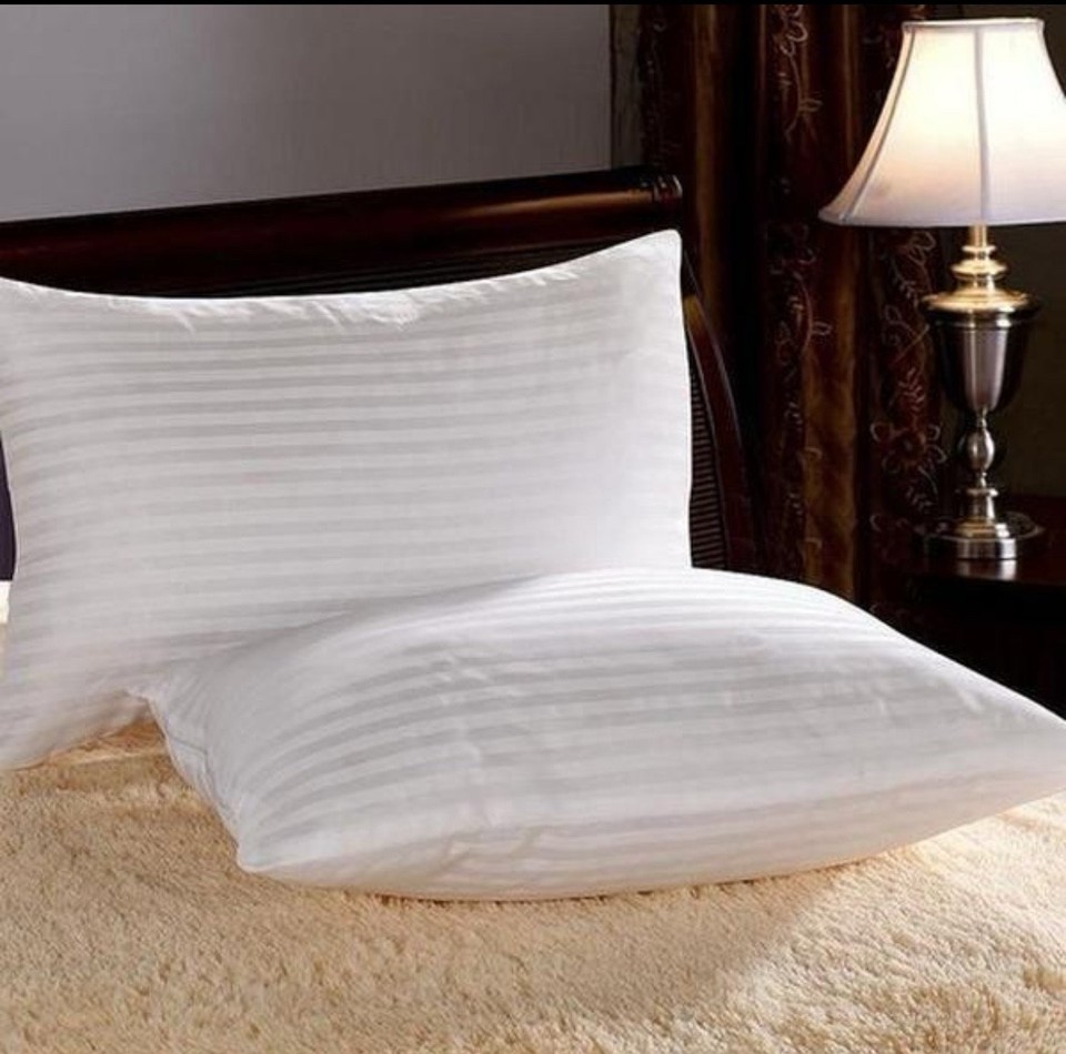 Luxurious BHS HOTEL PILLOWS Pair 2 & 4Pack-Soft White Stripe Pillows ...