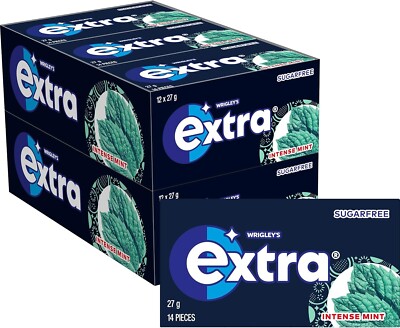 Extra Intense Mint, Sugar Free Chewing Gum, 24 Packets With 14 Pieces ...