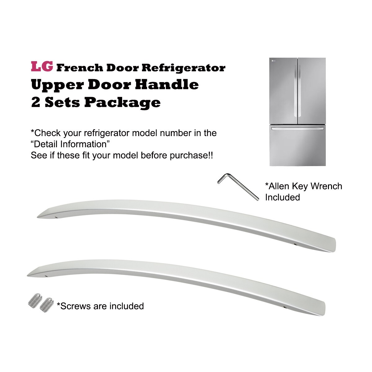 USED 2 Unit For LG AED73593202 Silver Refrigerator Upper Door Handle | eBay