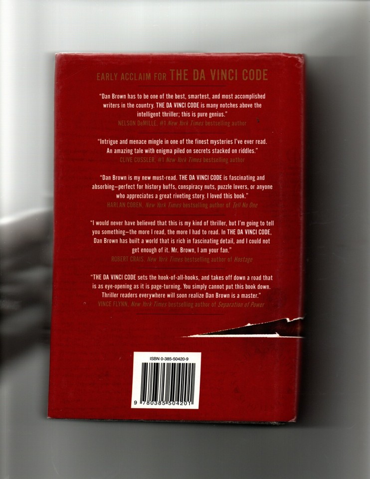 The Da Vinci Code by Dan Brown 2003 1st ED, 1st Print with error pages HC/DJ 9780385504201| eBay