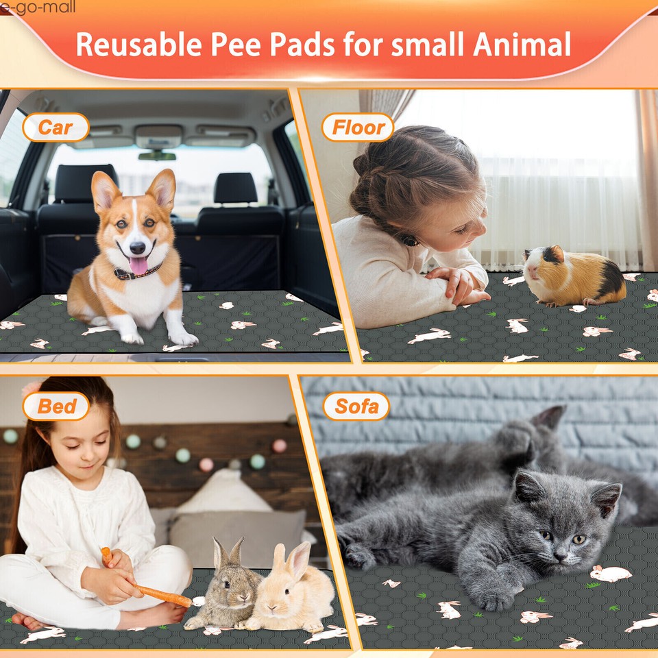 Washable Guinea Pig Cage Liner Bedding Waterproof Pee Pad for Small ...