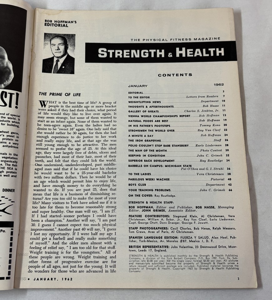 January 1962 STRENGTH & HEALTH ~ Ray Routledge, Michigan State ...