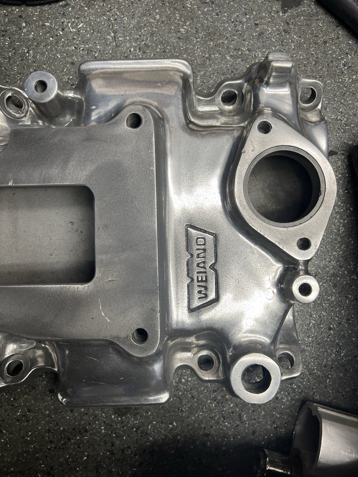 Polished Weiand 142 Small Block Chevy Blower Supercharger Intake ...