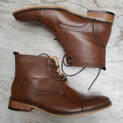 Metro Charm Size 13 Men's Ankle Chuka Boot Cognac Brown Lace Up | eBay