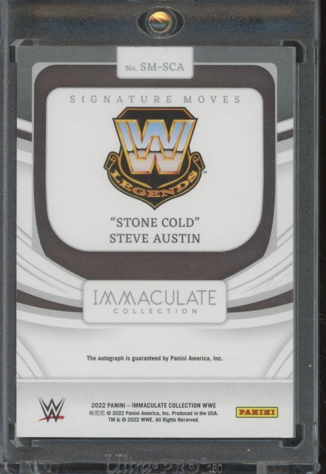 2022 Panini Immaculate WWE STONE COLD STEVE AUSTIN Signature Moves Auto ...
