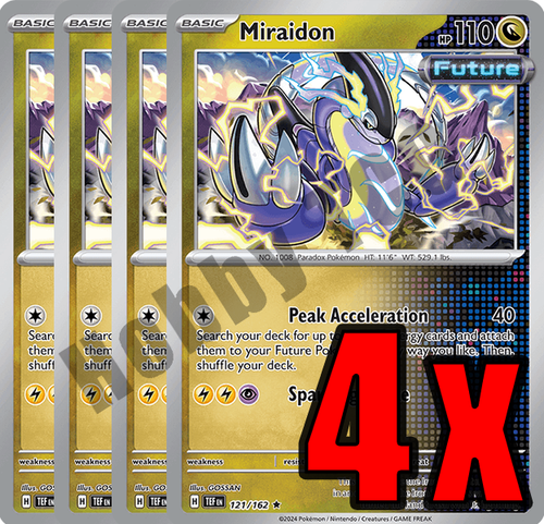 4x Miraidon 121/162 x4 - Temporal Forces - Pokemon TCG - Holo Rare ...