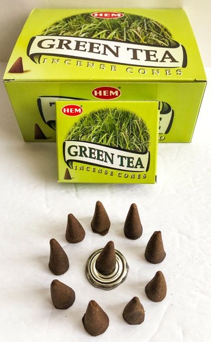 Hem Green Tea Incense Cones for Relaxation - 10-20-30-50-100-120 Free ...