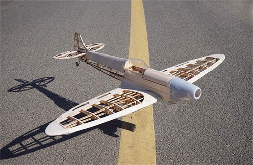 WWII British Spitfire Fighter Balsa Wood RC Model Skin Unassembled ...