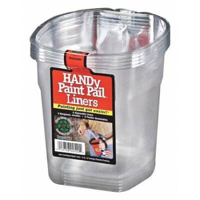 Handy Paint Products 2520-Ct Plastic Paint Bucket Liner, 1 Qt, 5 39/64 ...