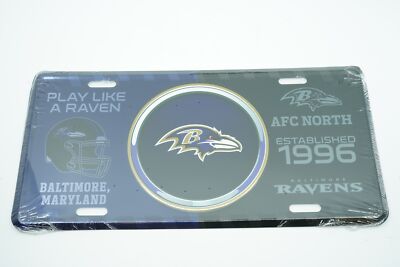 Baltimore Ravens NFL Football Bullseye Aluminum Metal License Plate ...