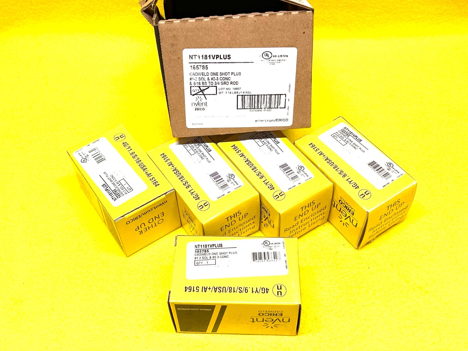 BOX of (5) CADWELD - ONE SHOT PLUS NT1181VPLUS #1-2 SOL & #2-3 CONC ...