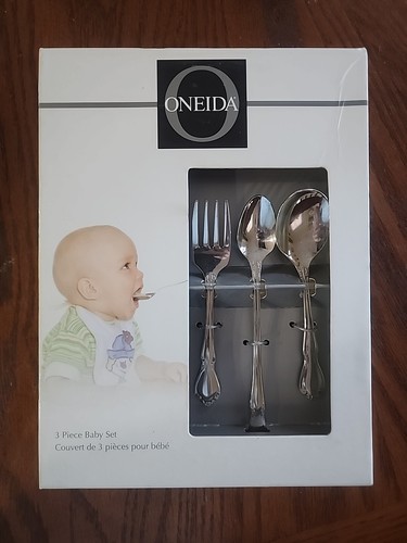 VINTAGE ONEIDA Chateau 3 Piece Child Flatware Set Stainless 2-Spoons 1 ...