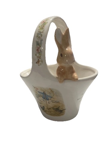 Vtg 1998 Beatrix Potter - Peter Rabbit, Ceramic Planter/Basket ...