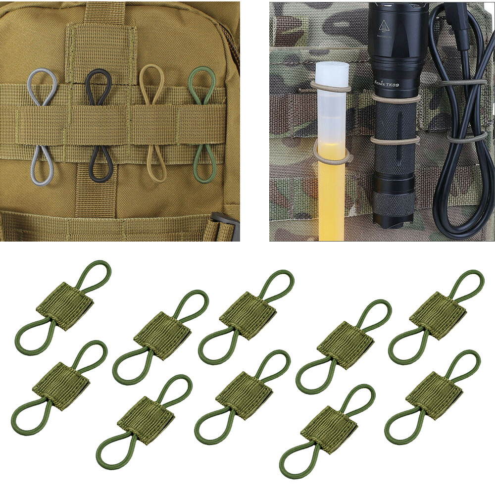 10-Pack 1" Elastic Molle Ribbon Buckle Antennas Cable For PTT Retainer ...