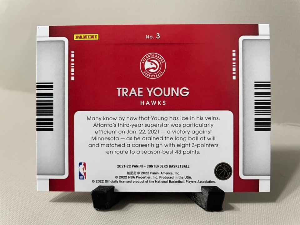2021 PANINI CONTENDERS TRAE YOUNG #3 GAME NIGHT TICKET ATLANTA HAWKS | eBay