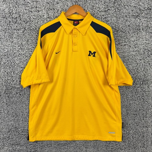 Nike Michigan Wolverines Shirt Adult Extra Large Yellow Team Sphere Dry ...