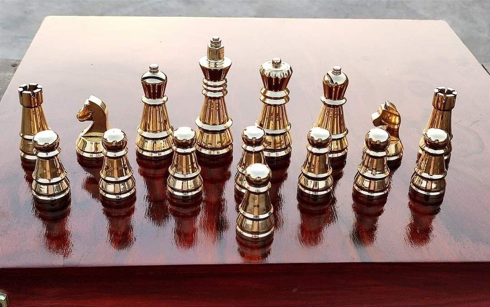 Custom Handmade Brass & Stainless steel Chess Set, Luxury Chess Gift ...