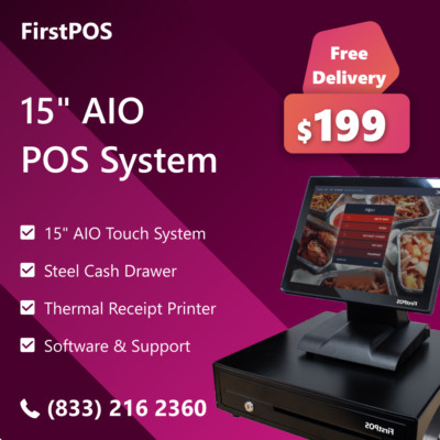 FirstPOS 15in Touch Screen POS Cash Register Till System | eBay