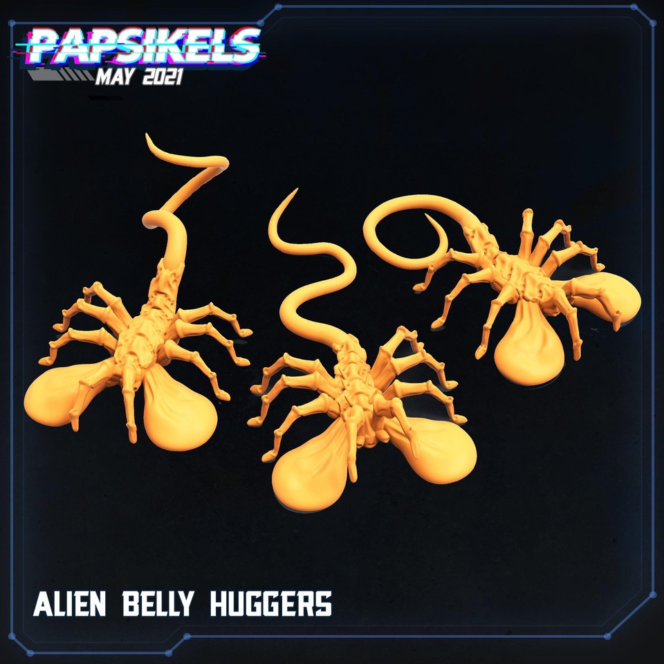 3D Printed Papsikels Alien Belly Huggers Aliens vs Humans 28mm 32mm | eBay