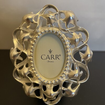 Vintage CARR International Silvertone Metal Picture Frame 1.25” X2” | eBay