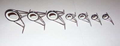 New Set of 7 Fuji SCG Vintage Chrome White Ceramic Two-Foot Fishing Rod ...