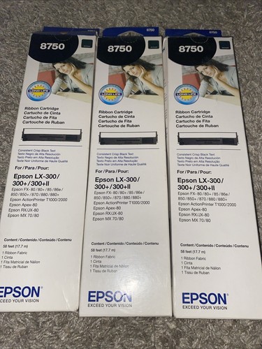 Epson 8750 genuine ribbon 3 Pack!! New Sealed!! | eBay
