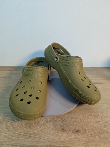 Crocs Mens 12 Green Fleece Lined Comfort Casual Classic Clog Slip On | eBay
