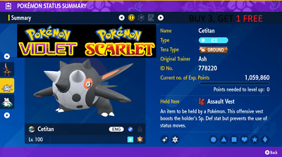 CETITAN SHINY 6IV BATTLE READY - Pokemon Scarlet And Violet | eBay
