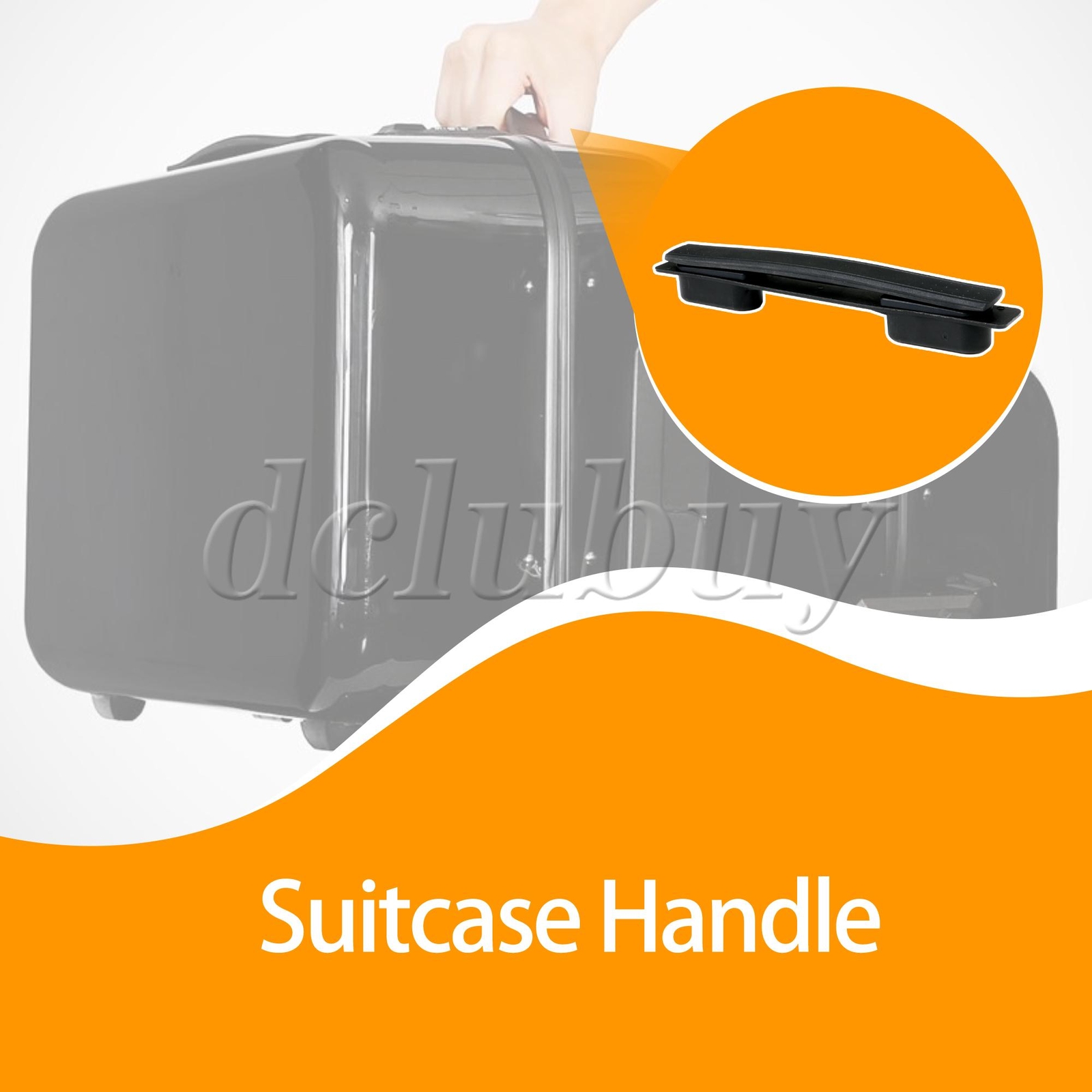 Suitcase Handle with Screw Replacement Luggage Holder 215mm B114 Black ...