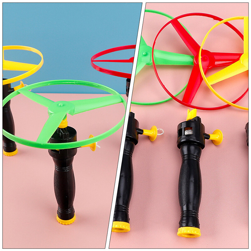 6pcs Flying Disc propeller Toys Kids Helicopter Pull String Flying ...