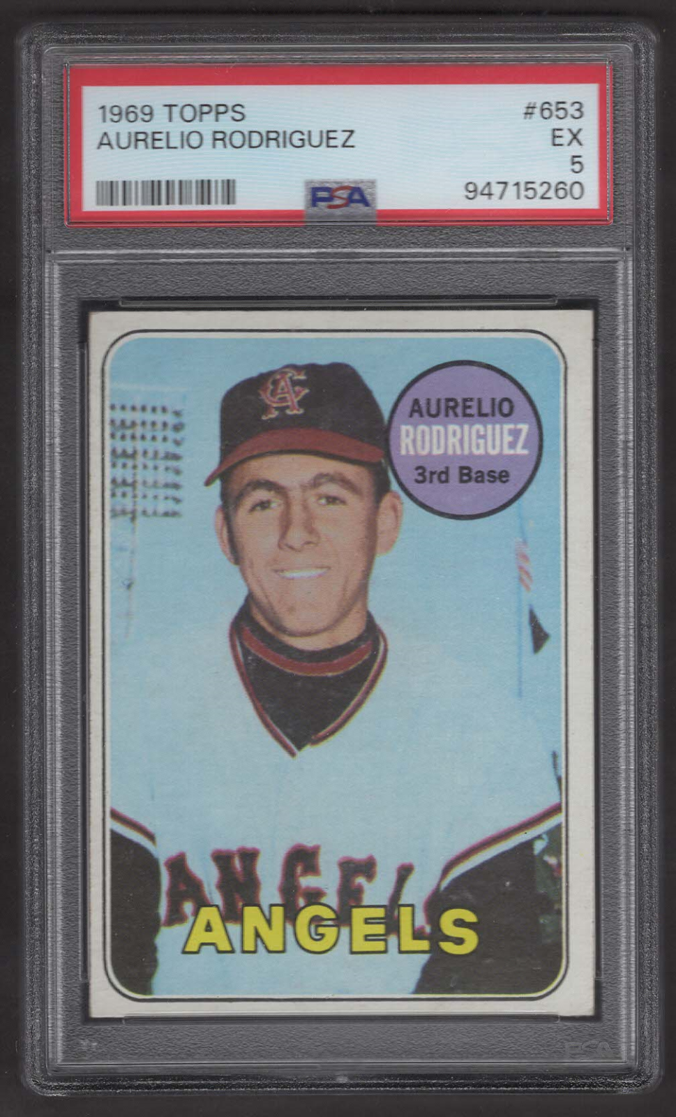 1969 TOPPS AURELIO RODRIGUEZ RC PSA 5 **That's not him** That's the BAT ...