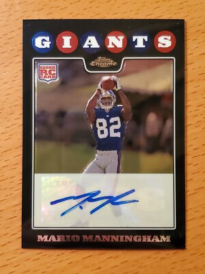 2008 Topps Chrome Rookie Autographs #TC201 Mario Manningham NY Giants ...