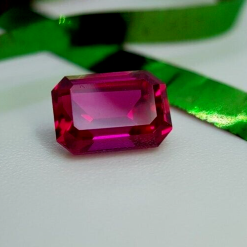 Natural Mogok Pink Ruby 45 Ct Sparkling Emerald Cut Certified AAA+ ...