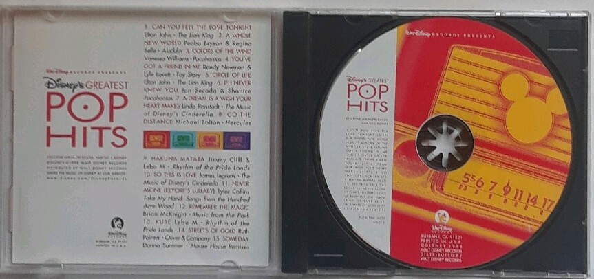 Disney's Greatest Pop Hits Various Artists CD 1998 Walt Disney ...