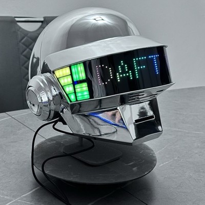 Daft Punk Mirror Shine Silver Full LED DJ Helmet Thomas Helm | eBay