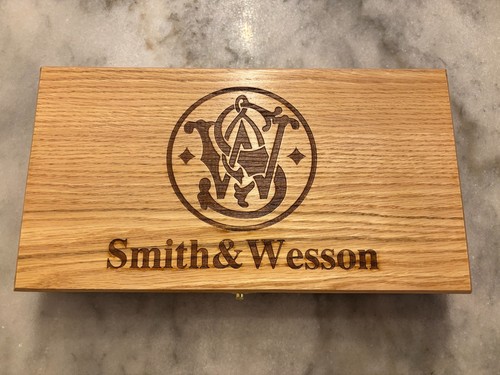Hand Crafted light Smith and Wessen Solid wood Storage boxes, gun case ...