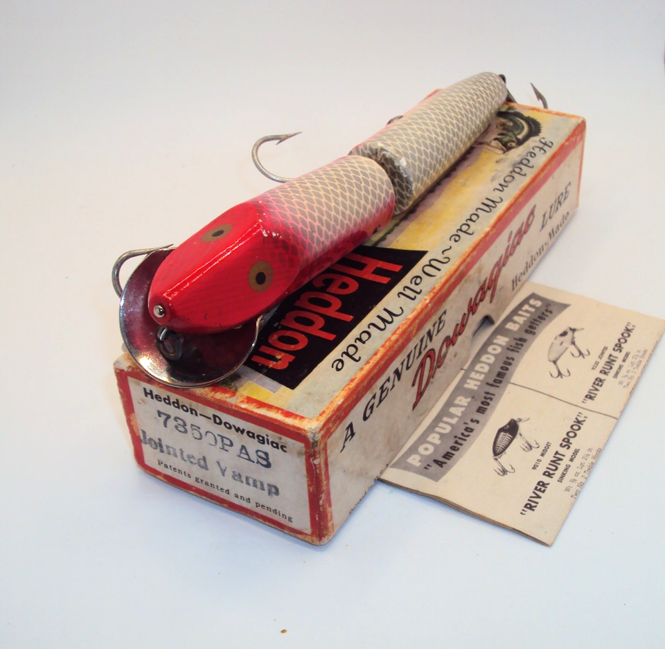 Vintage Heddon 7350 Jointed Giant Vamp lure in banner Box with paper | eBay