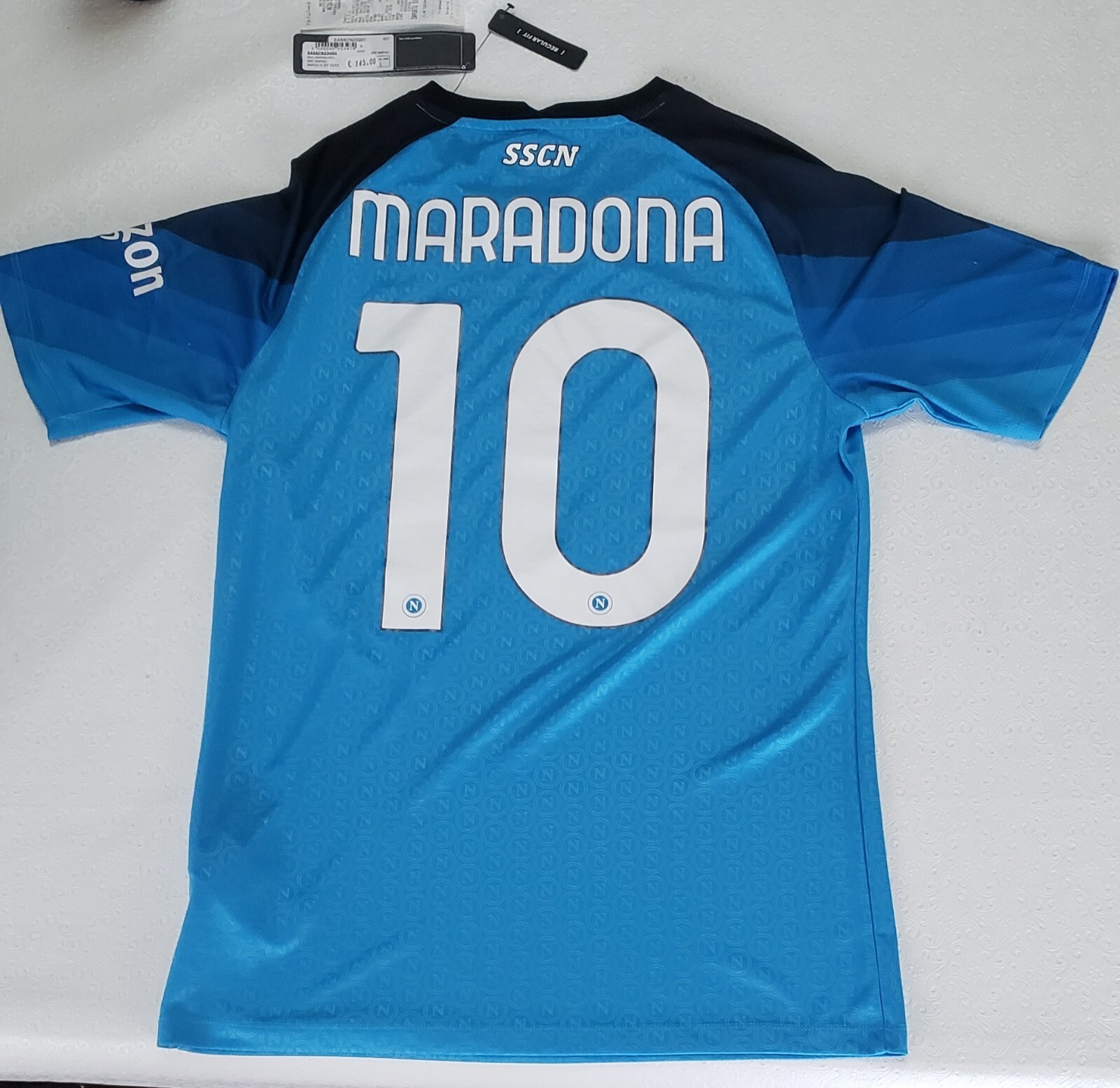 European football/soccer jersey, Napoli Italy club Lete sponsor, Diego ...
