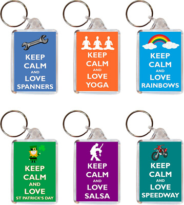 Various Keep Calm and Love - Double Sided Large Keyring Fun Xmas Gifts ...
