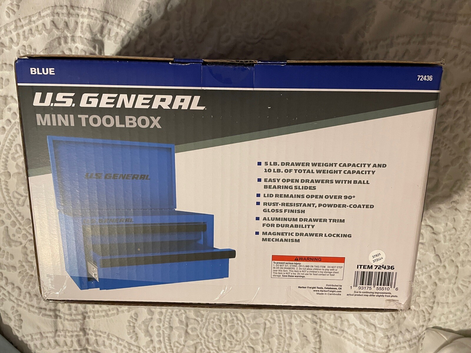 US General Mini Toolbox Blue 2 Drawer SKU# 72436 Harbor Freight NEW IN ...