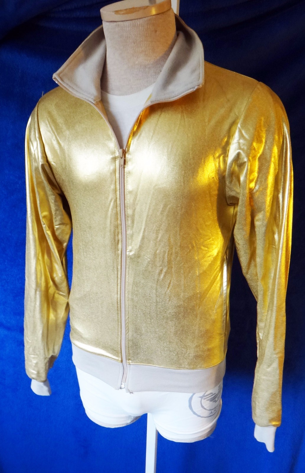 GOLD lame track jacket xxs small unisex metallic american apparel track ...