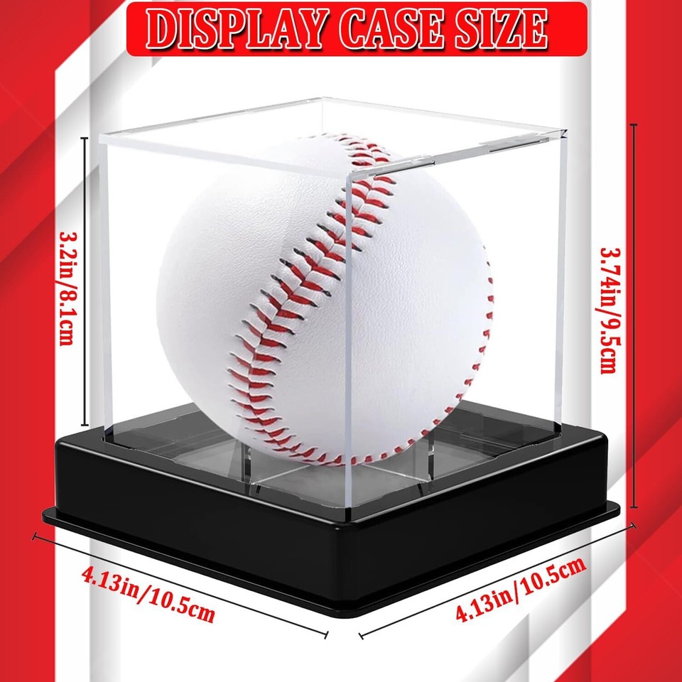 2Pcs Baseball Cube UV Protection Display Case Holder with Built in ...