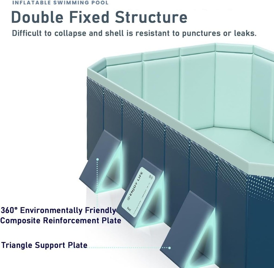 Above Ground Outdoor Swimming Pool Rectangular Foldable Pool Adult ...