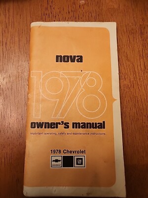 1978 Chevrolet Nova Owners Operator Driver's Manual Factory OEM Guide ...